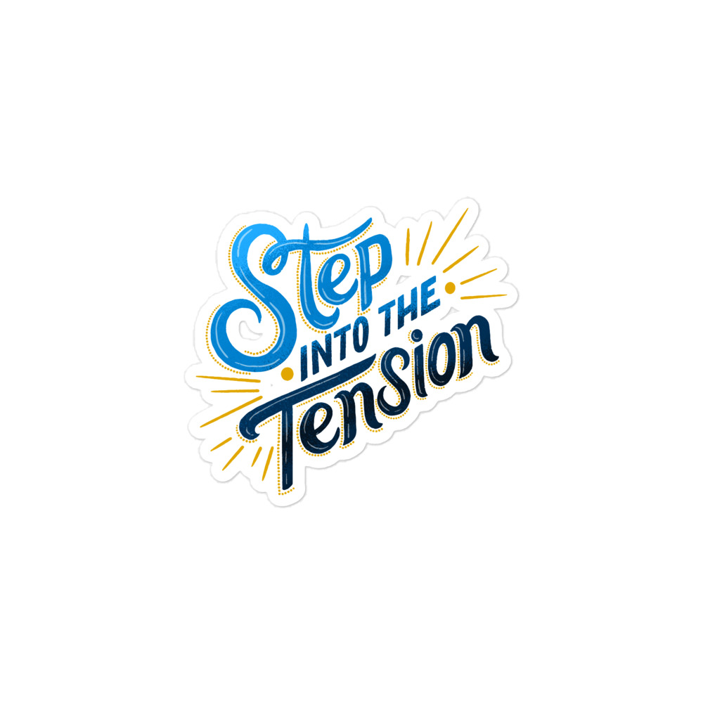 Step Into The Tension Sticker - Explore The Space